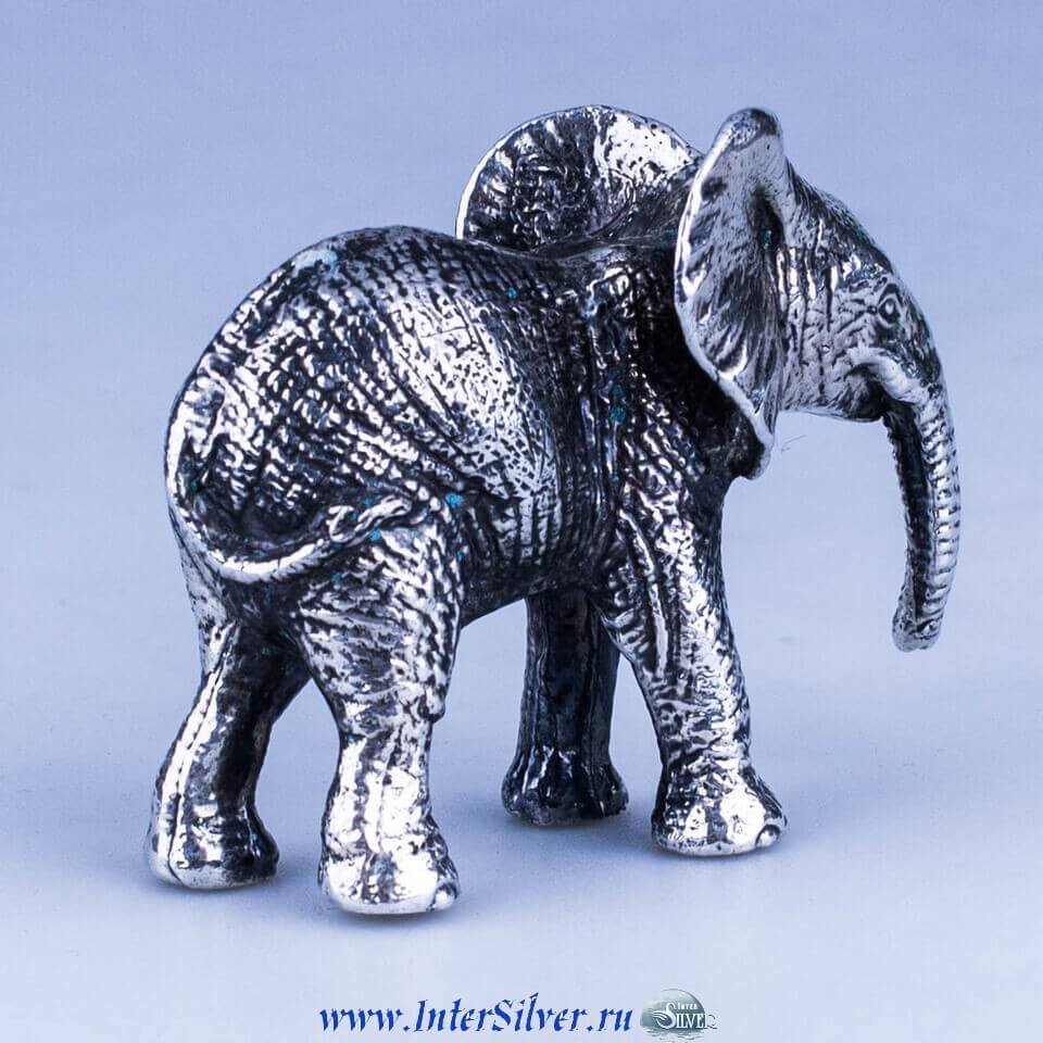 Серебряный слон - сувенирная серебряная фигурка животного.
